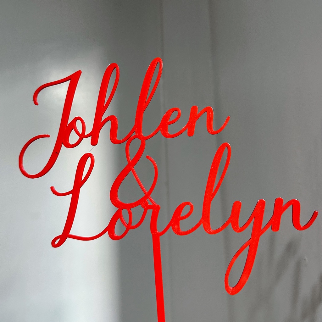 Wedding Cake Topper Minimalist Aesthetic Custom Cake Topper (Thick ...