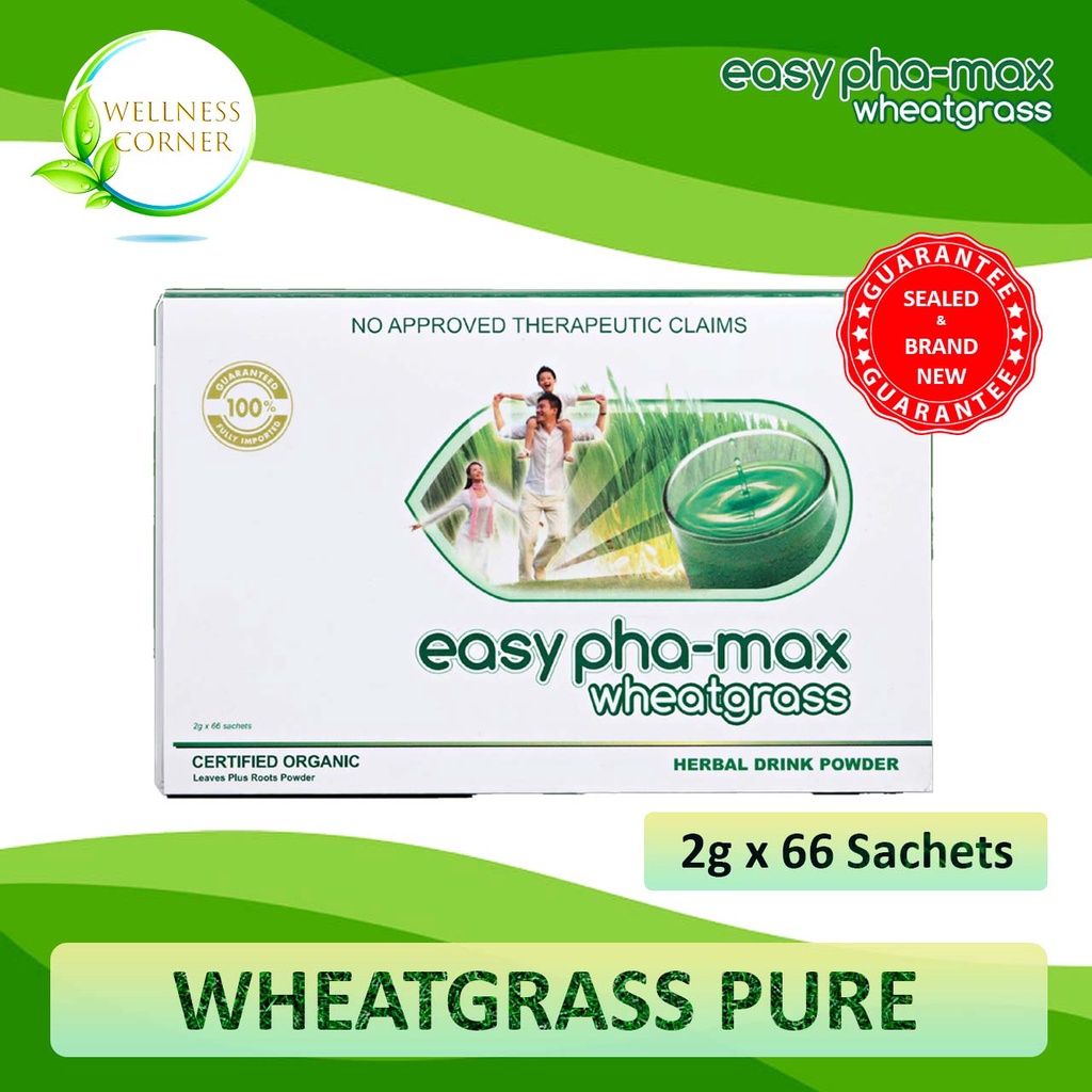 Easy Phamax Wheatgrass Pure Herbal Drink Powder Box of 2g x 30/66 ...