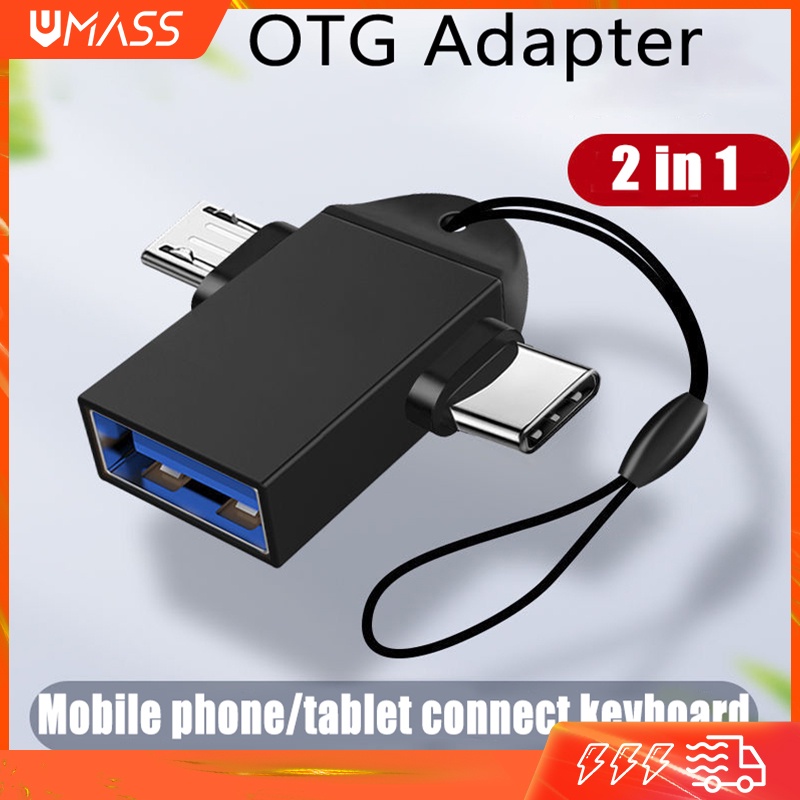 2 in 1 OTG Adapter USB 3.0 Female To Micro USB Male and USB C Male ...