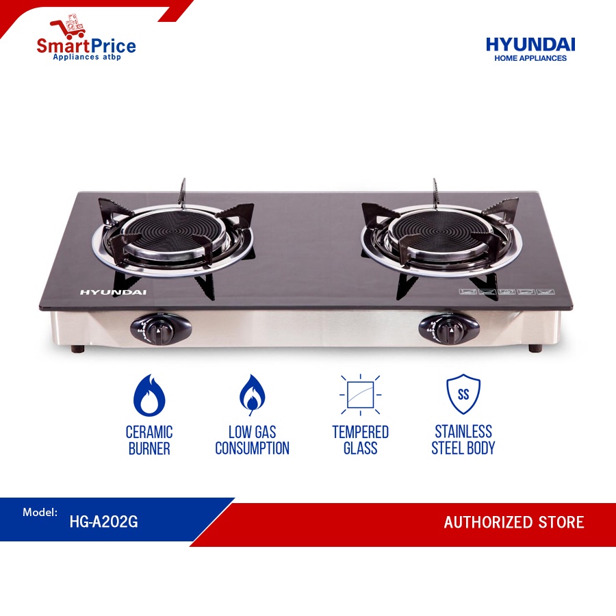 Hyundai Double Burner Infrared Glass Gas Stove HG-A202G | Shopee ...
