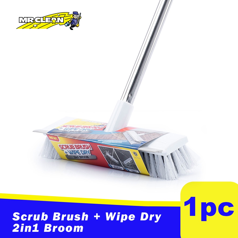 MR CLEAN Scrub Brush + Wipe Dry 2in1 Broom H71 | Shopee Philippines