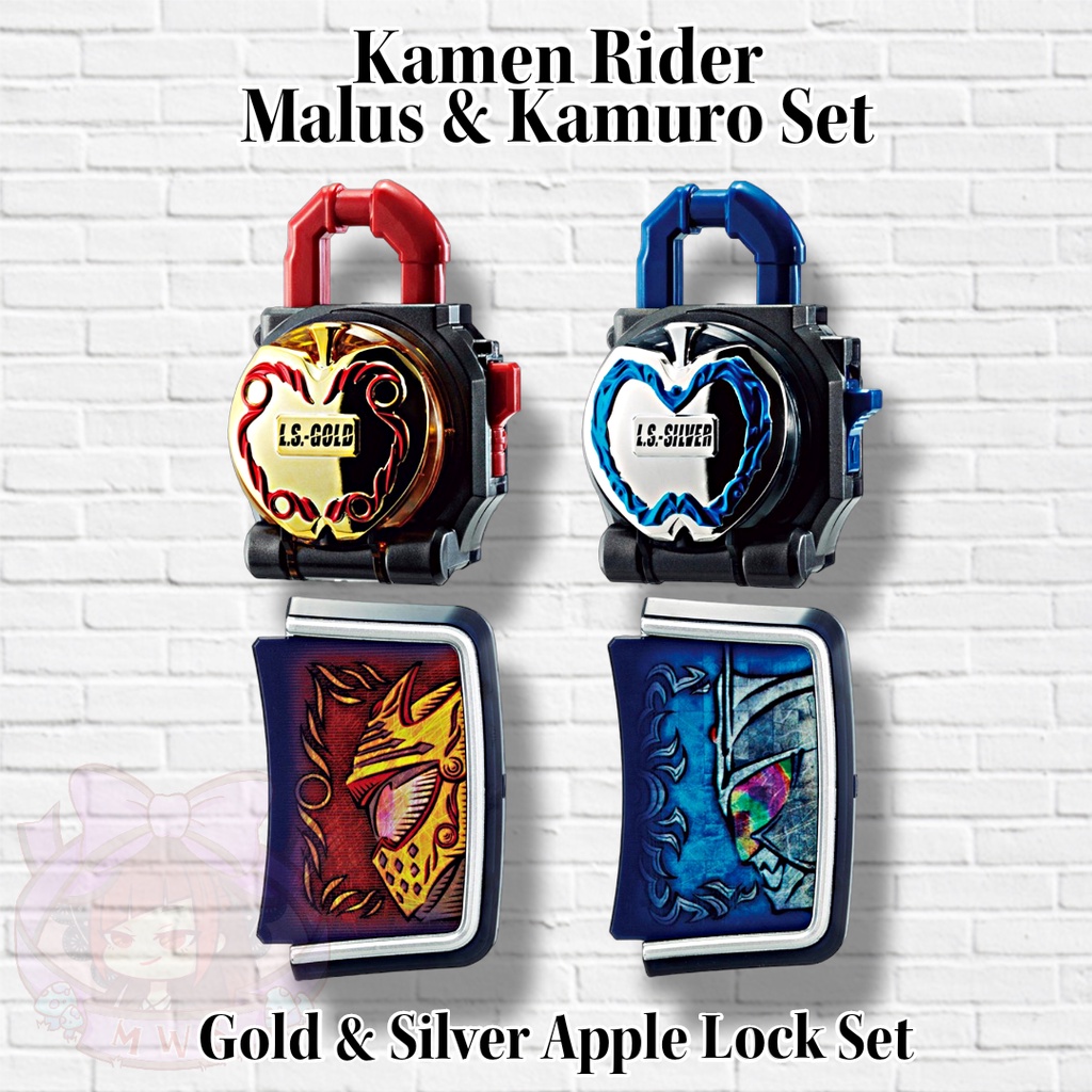 Kamen Rider Malus & Kamuro Set Gold & Silver Apple Lock Seed Set Toei ...