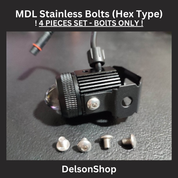 Mini-Driving Light (MDL) SET 4pcs STAINLESS ALLEN HEX-TYPE Bolts ...