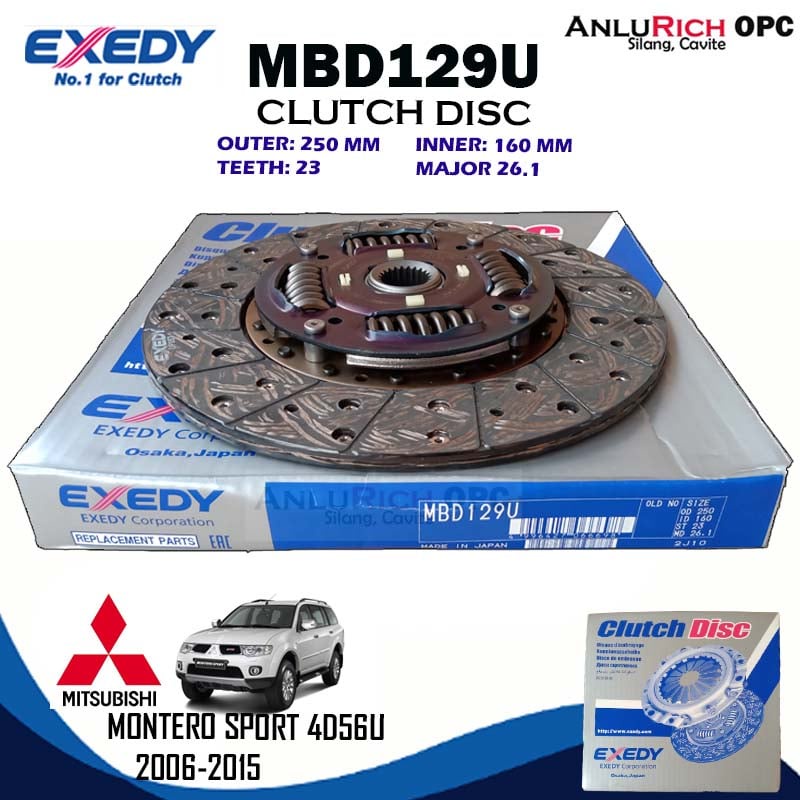 EXEDY CLUTCH DISC for MITSUBISHI MONTERO SPORT 4D56U 2006-2015 PART NO ...