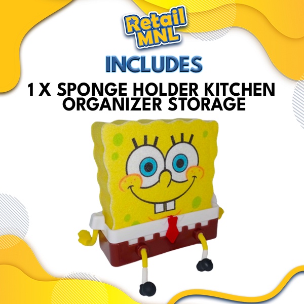 Retailmnl Cute Cartoon Sponge Holder SpongeBob Kitchen Organizer ...