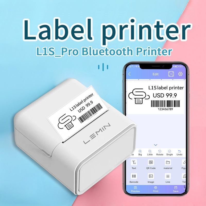 【Free Gift】Portable Thermal Label Printer Wide print 12~50mm Sticker ...