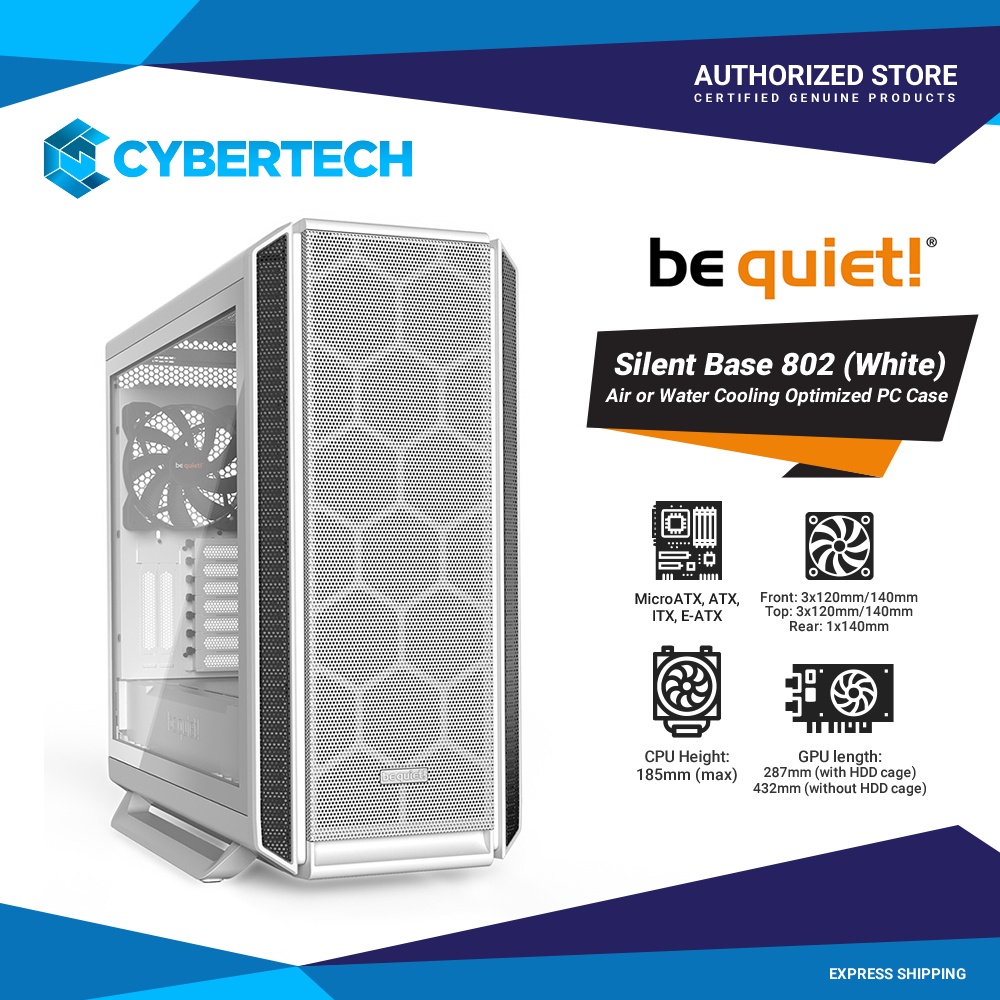 Be Quiet! Silent Base 802 Window White - 4260052188408 Case Bgw40 ...