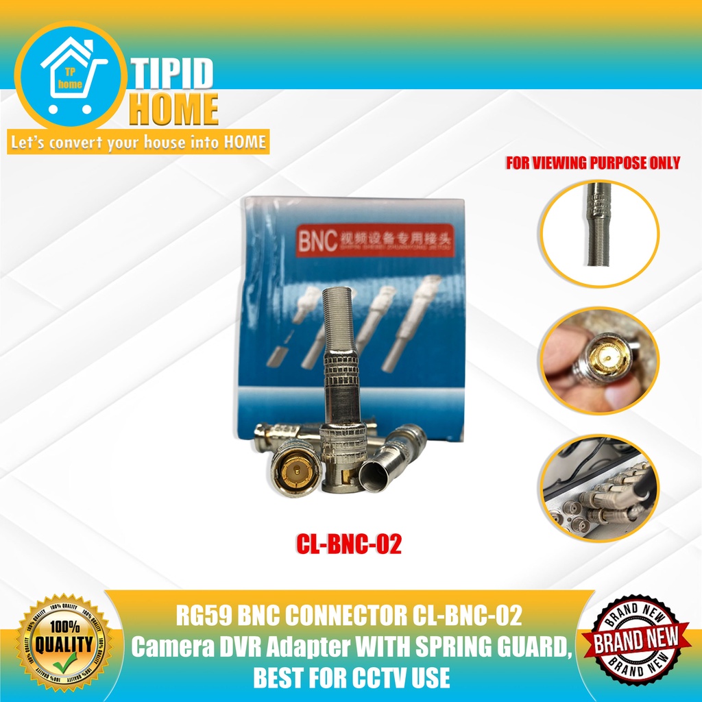 RG59 BNC CONNECTOR CL-BNC-02 Camera DVR Adapter WITH SPRING GUARD, BEST ...