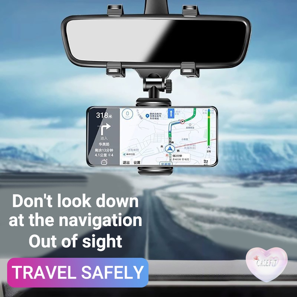 Rotatable and Retractable Car Phone Holder Rearview Mirror Driving ...