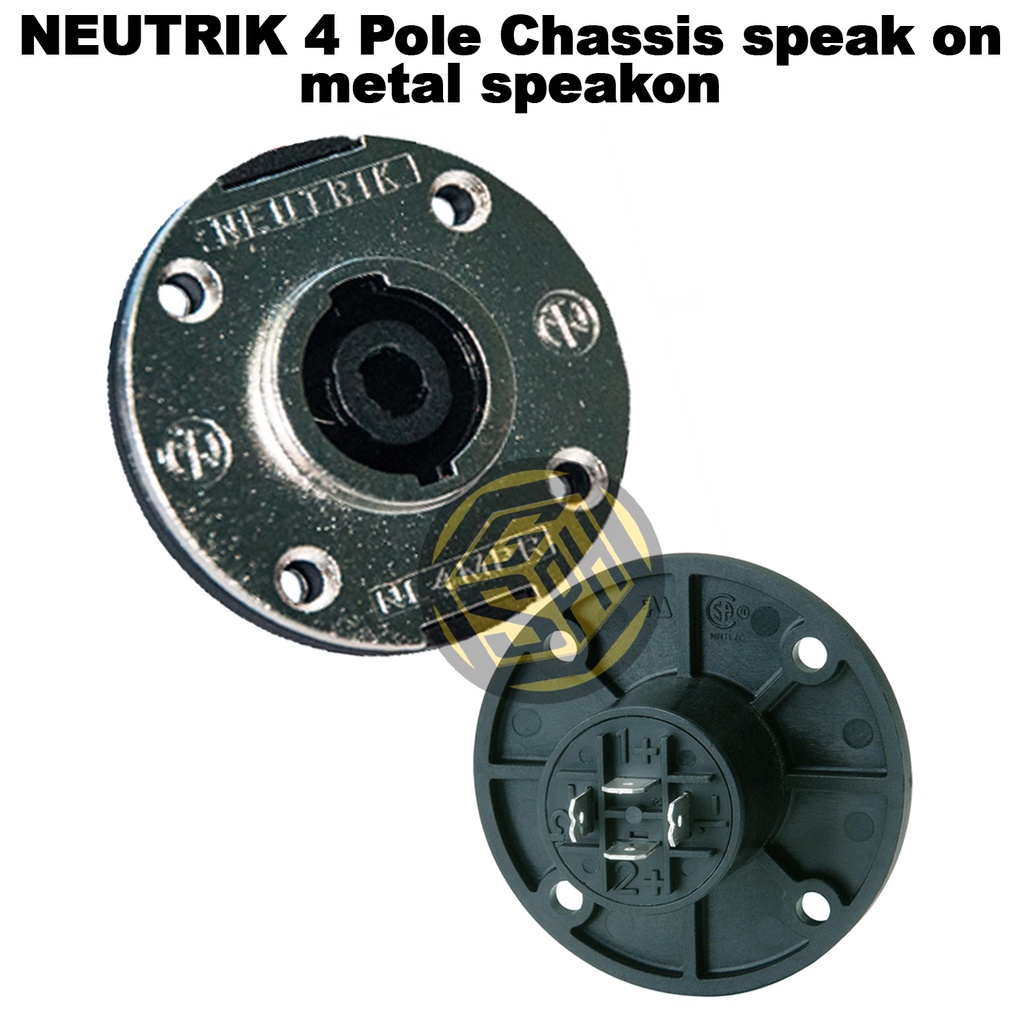 GS Neutrik SpeakON Female Jack – Round Metal Chassis Connector, Heavy ...