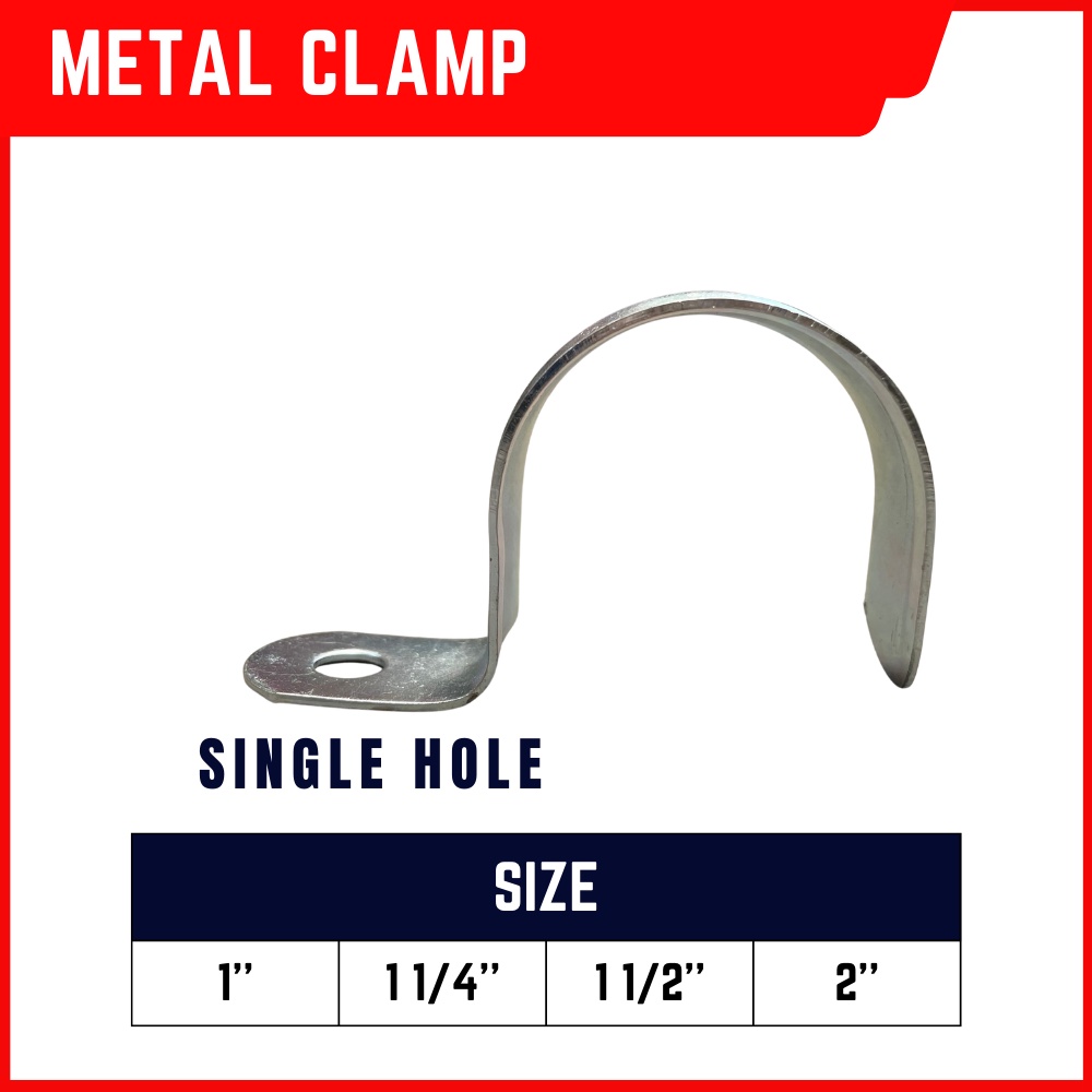 2pcs GI Conduit Metal Clamps / PVC Pipe Clamp - Single Hole (Available ...