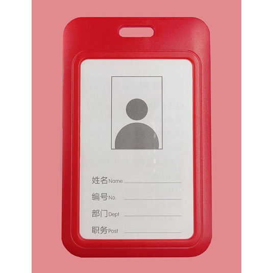 Sliding ID Badge Holder Hard Black Vertical Plastic Card Case Protector ...
