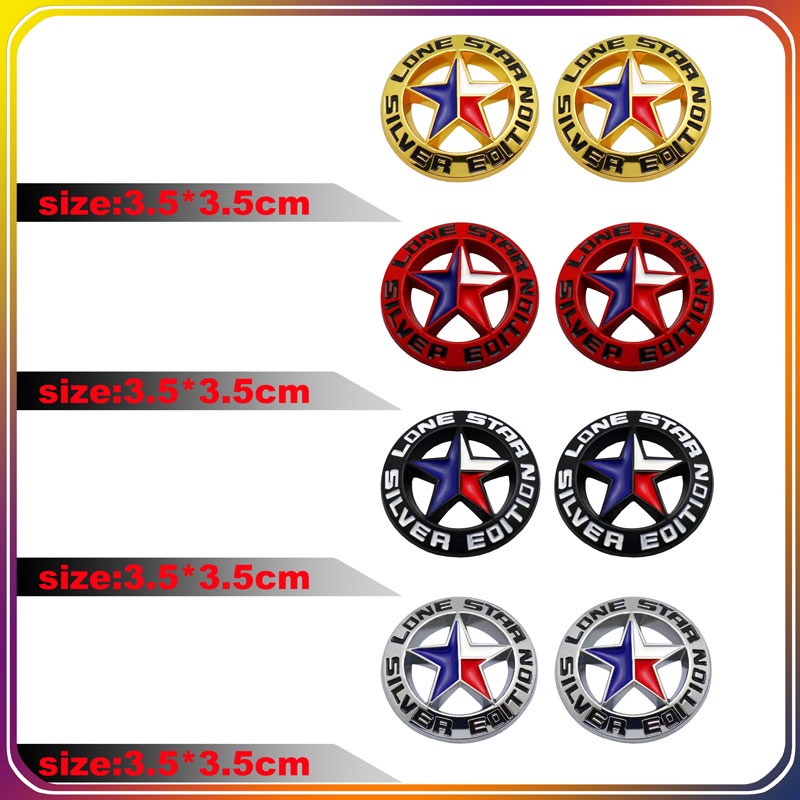 1 Pair Lone Star Badges Fender Small Sticker Body Decorative Decals For ...