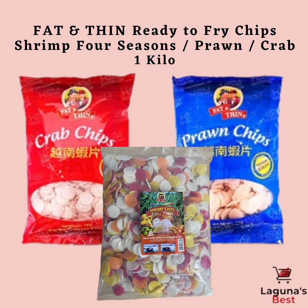 FAT & THIN Ready to Fry Chips Shrimp Four Seasons / Prawn / Crab 1 Kilo ...