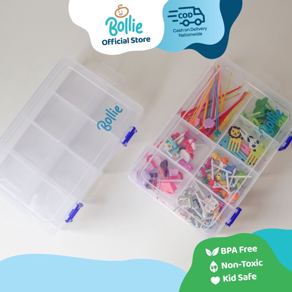 Bollie Baby Bento Picks Organizer Storage Box with Removable Dividers ...