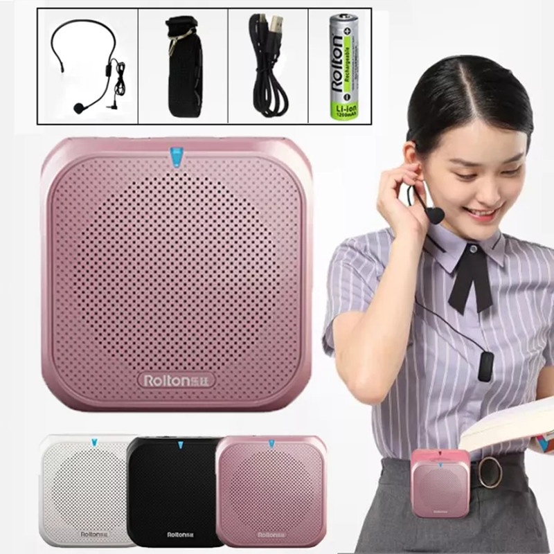 Mini Portable Voice Amplifier Megaphone Booster With Wired Microphone ...