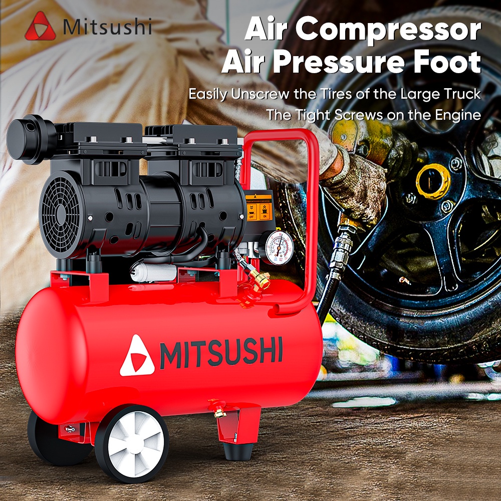 Mitsushi 800W MYSJ624L 24Liters 220V Oil Free Air Compressor 2 In 1 Air ...