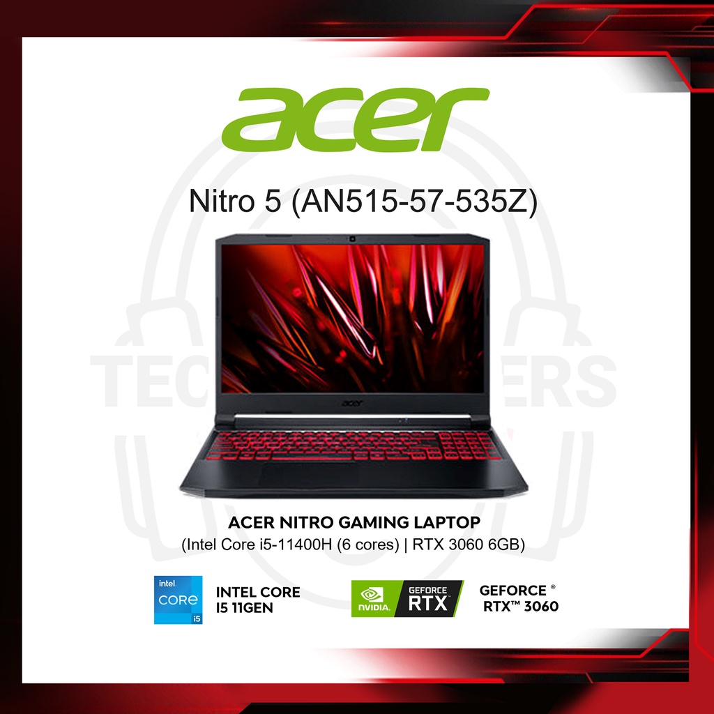 Acer Nitro AN515-57-535Z Laptop , i5-11400, 8GB, 512GB, RTX3060 ...
