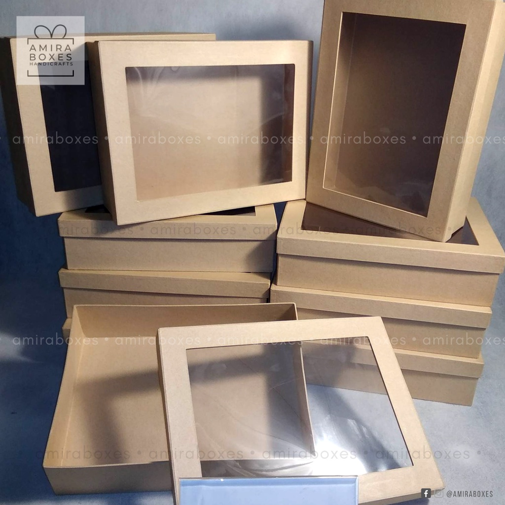 Handcrafted hard box| 12x9x3 window type| Grazing Box| Kraft Brown ...