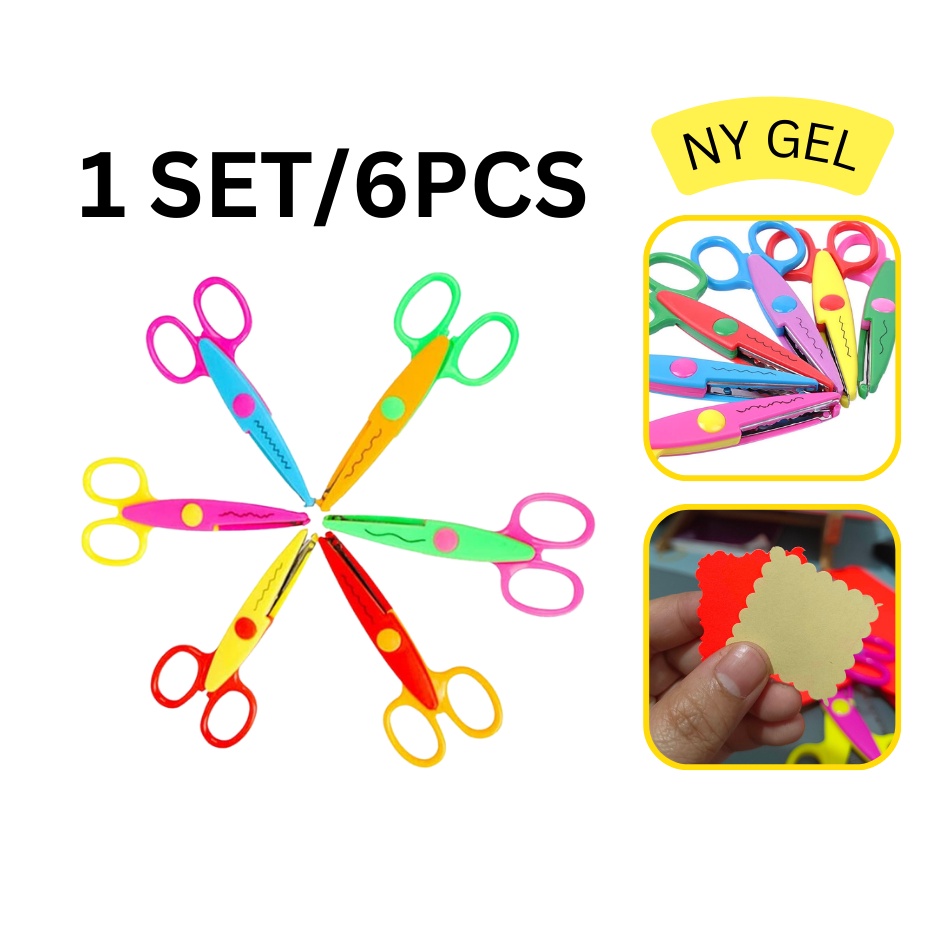 1SET/6PCS Craft Scissors Decorative Edge, 6 Pack, Craft Scissors, Zig ...