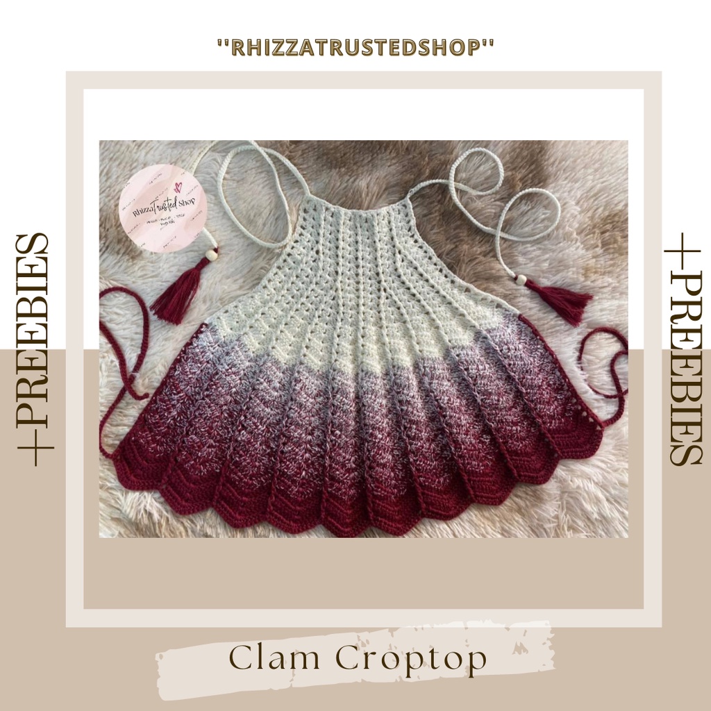 Clam Croptop Handmade Top Crochet | Shopee Philippines