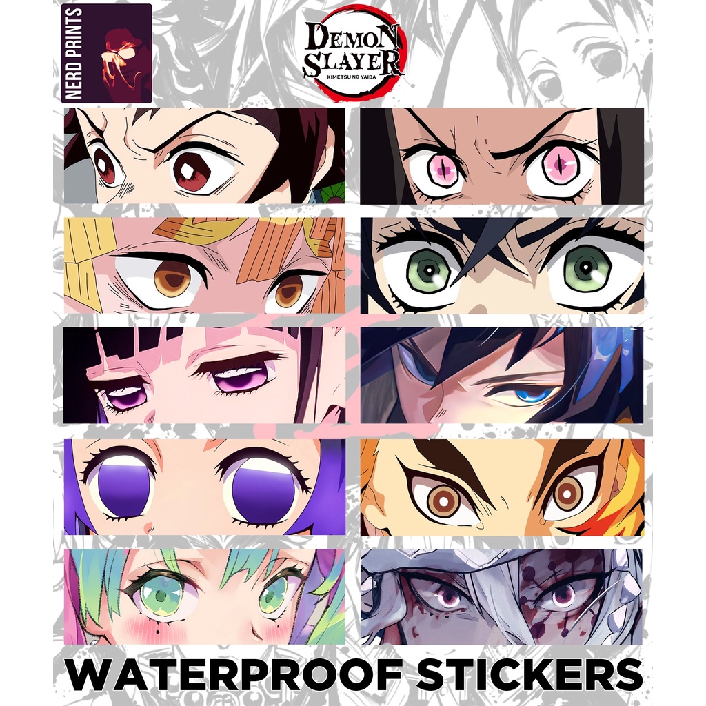 Anime Eye Slap | Demon Slayer | Laminated Vinyl Sticker | Waterproof ...