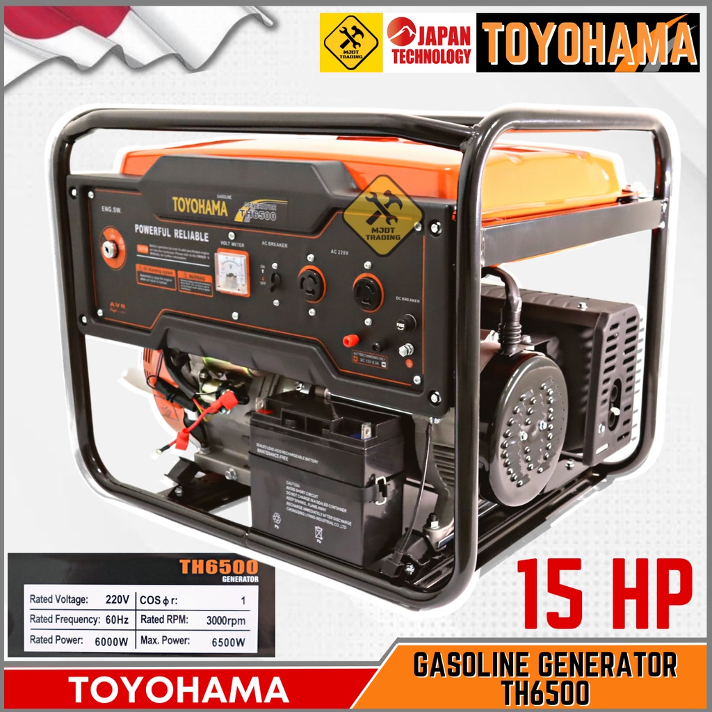 TOYOHAMA JAPAN GASOLINE GENERATOR 15HP AVR AUTOMATIC MODEL:TH6500 ...