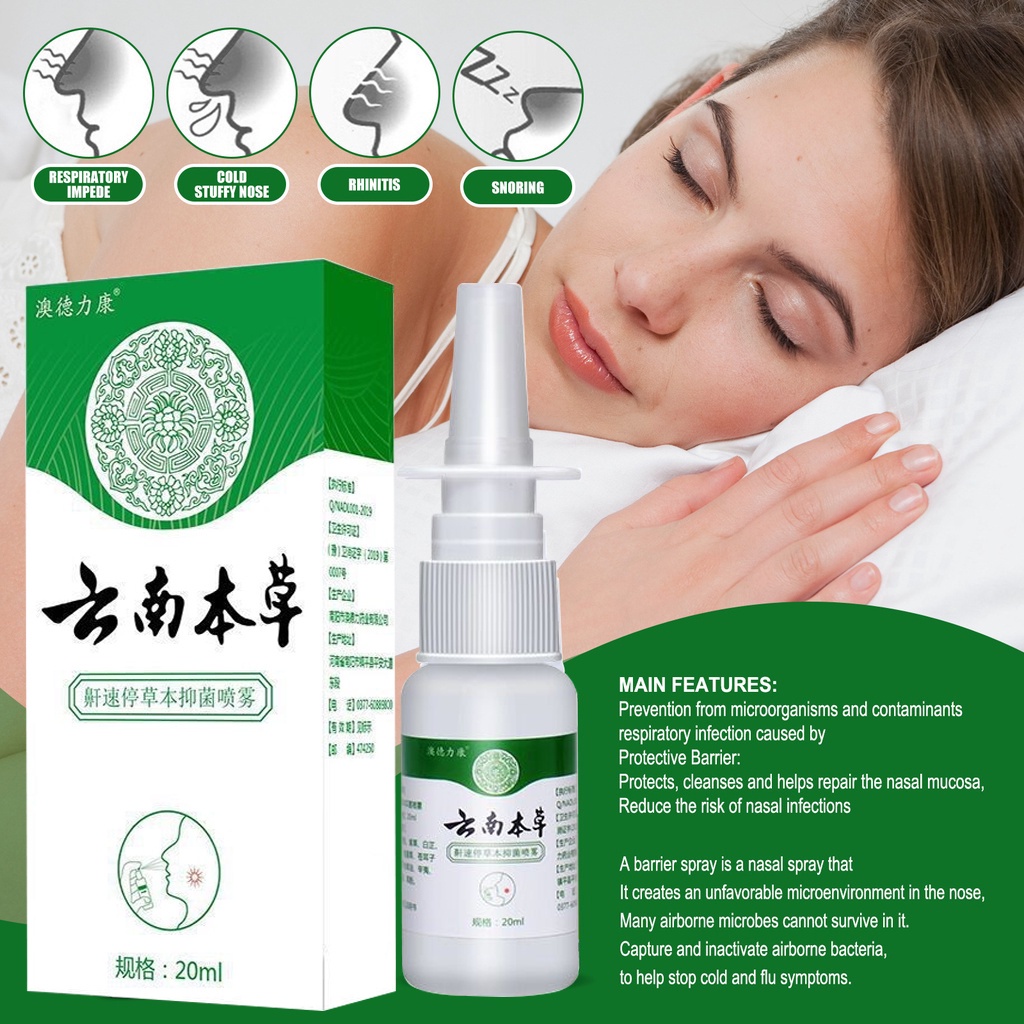 20ml Nasal Spray Herbal Spray Reduce Snoring Relieve Stuffy Nose Runny ...