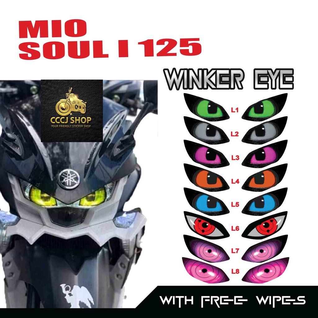 MIO SOUL i 125 NEW WINKER EYE STICKER/ TRANSPARENT/TRANSLUCENT VINYL ...