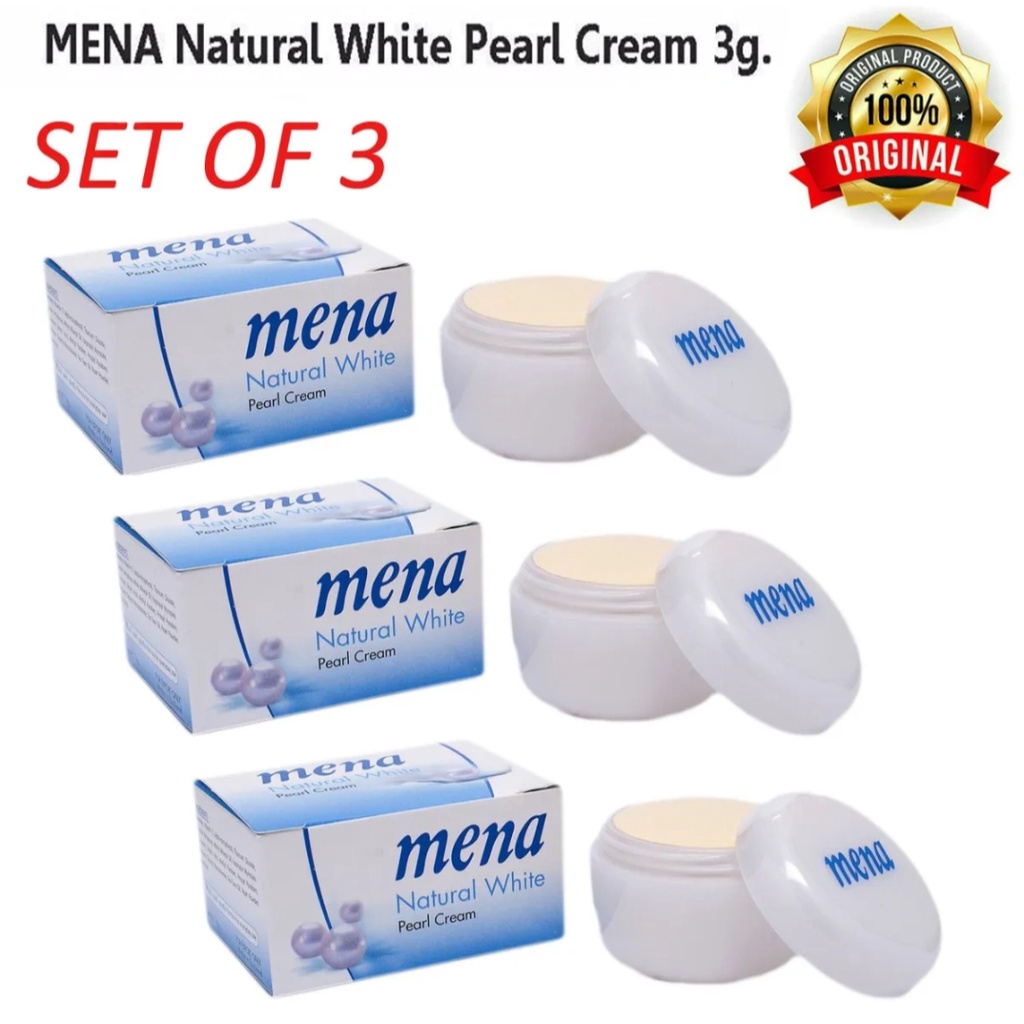 mena natural white pearl cream set of 3 pcs | Shopee Philippines