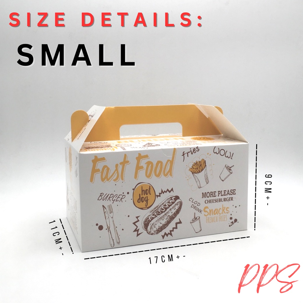 Yellow Fast Food Series Fried Chicken Box with & w/o Handle/Burger Wrap ...