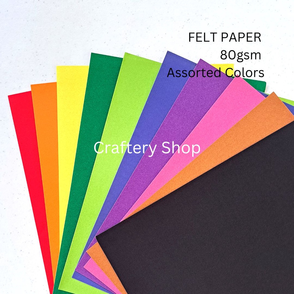 Felt Paper Pack Assorted Color A4 size 10pcs | Shopee Philippines