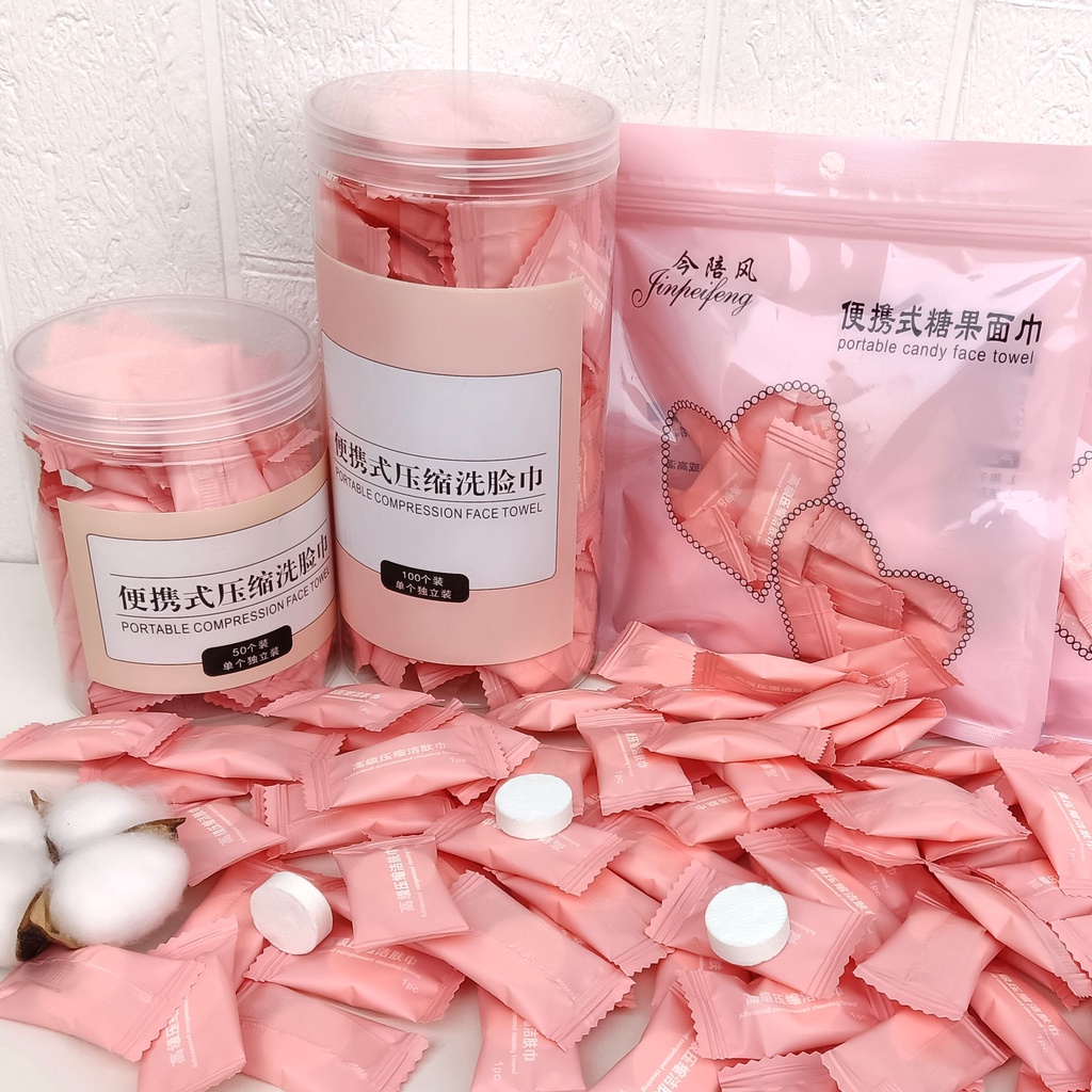 50 PCS Portable Mini Compressed Towel Disposable face wash towel travel ...