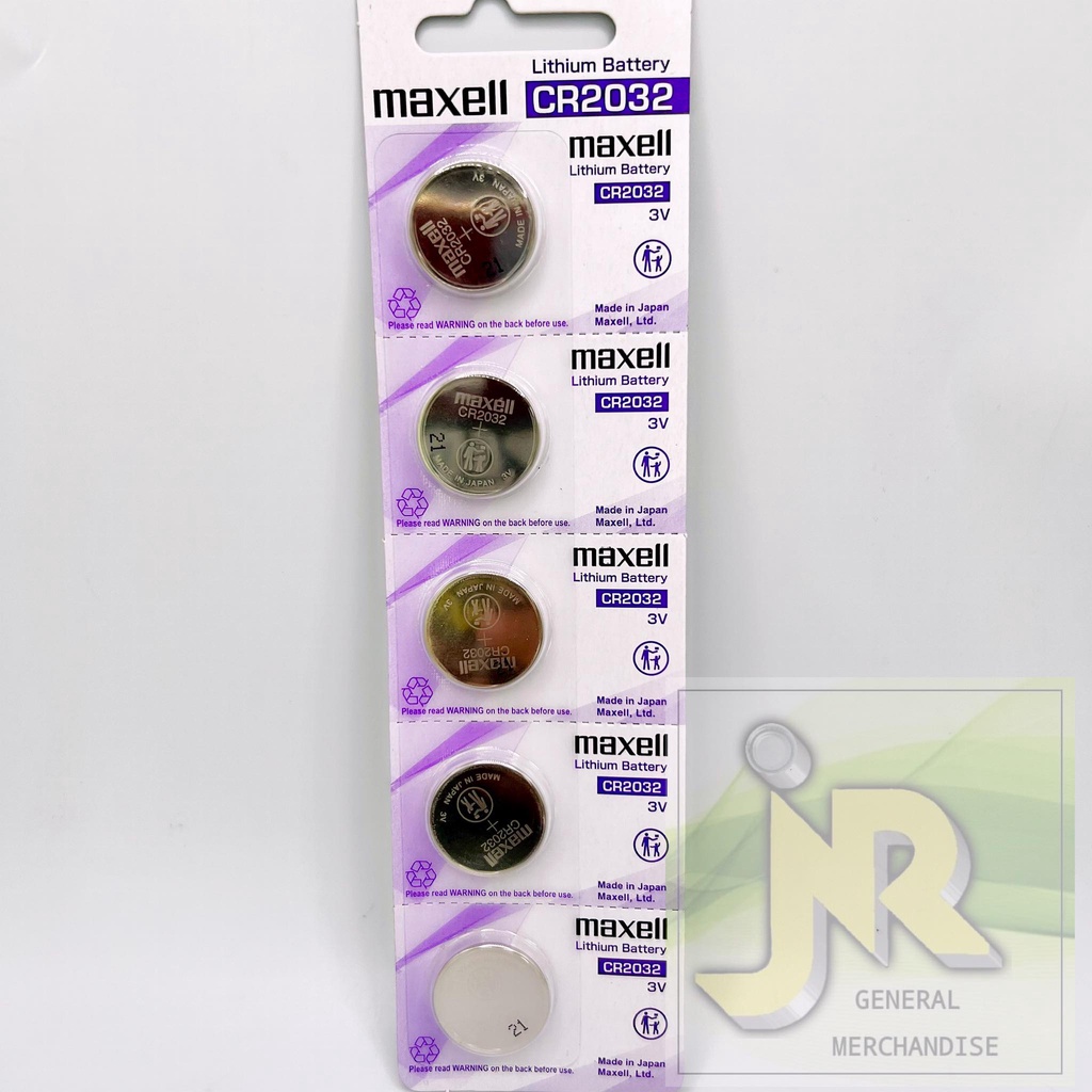Maxell CR2032 ORIGINAL Lithium Coin Cell Battery Pack of 5pcs AND 1 PC ...