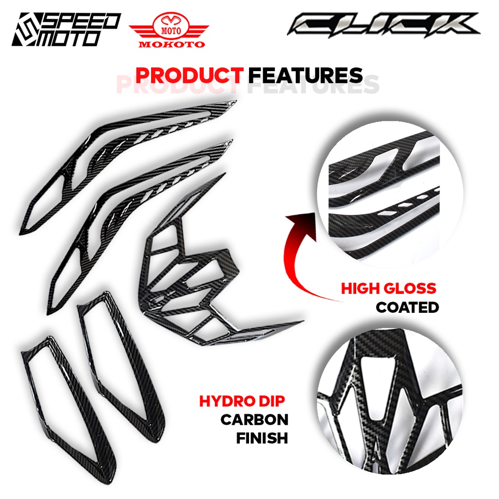 MOKOTO HONDA CLICK V2 3IN1 GARNISH SET COVER HEADLIGHT TAIL LIGHT ...