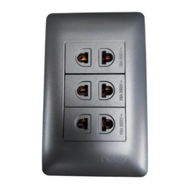 OMNI 3 Gang Universal Outlet Graphite Dark Gray - DWU-200GX3+DWP-113G | Shopee Philippines