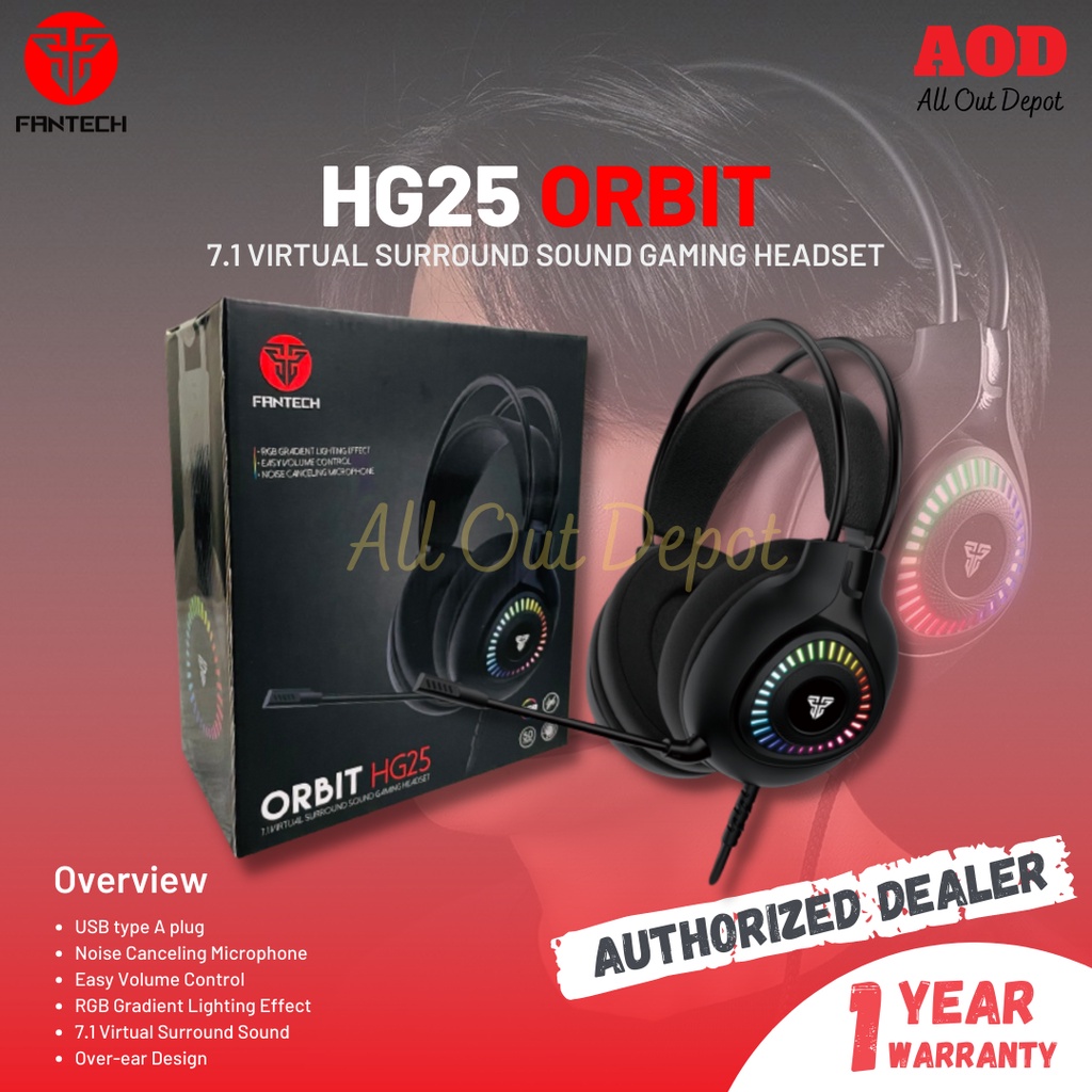 Fantech ORBIT HG25 7.1 Virtual Surround Sound Gaming Headphone Headset ...