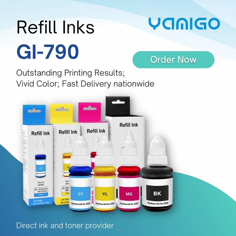 Premium Refill Ink Gi790 Gi890 compatible for ca G series printers ...