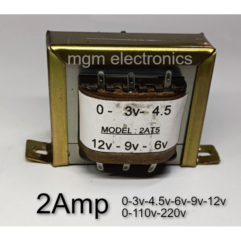 1PC. TRANSFORMER 2AMP multi-tap 3V/4.5V/6V/9V/12V SECONDARY, PRIMARY ...