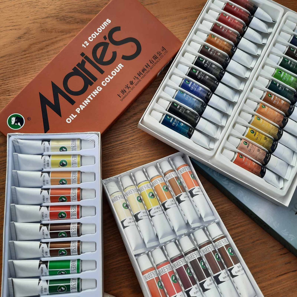 Maries Fine Oil Color Set 12ml (12colors, 18colors, 24colors) | Shopee ...