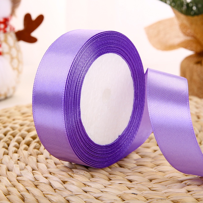 Satin Ribbon 1 inch (25 mm) Double Edge (25 yards per roll) polyester ...