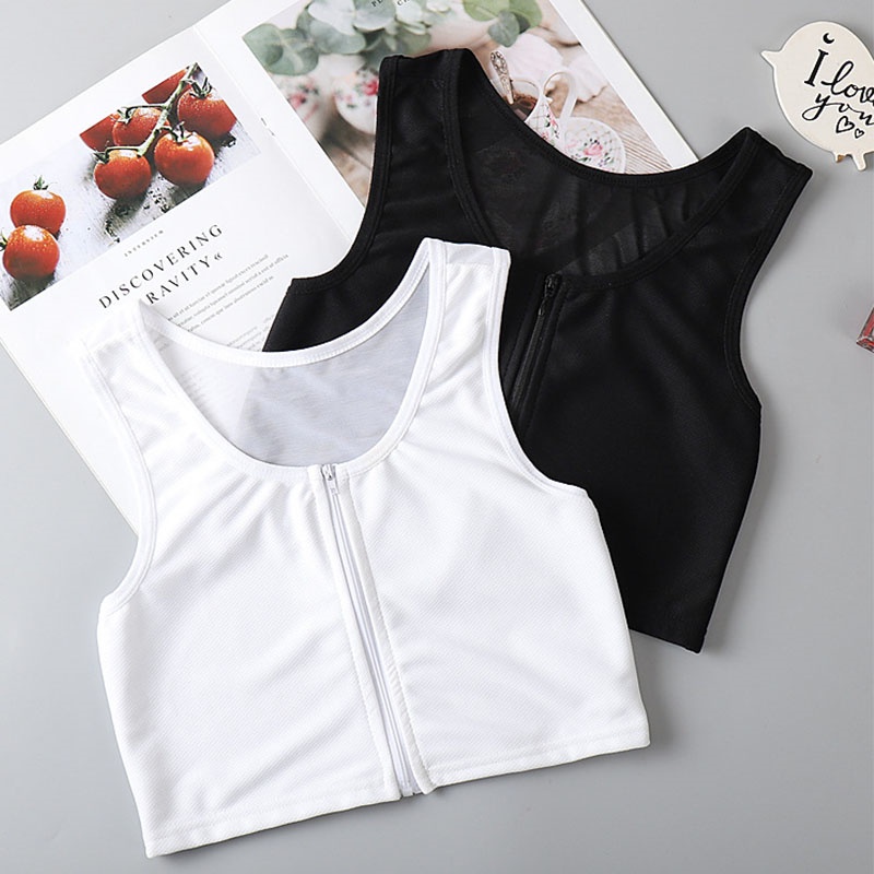 Bandage Chest Binder Front Zipper Short Breathable Breast Binder