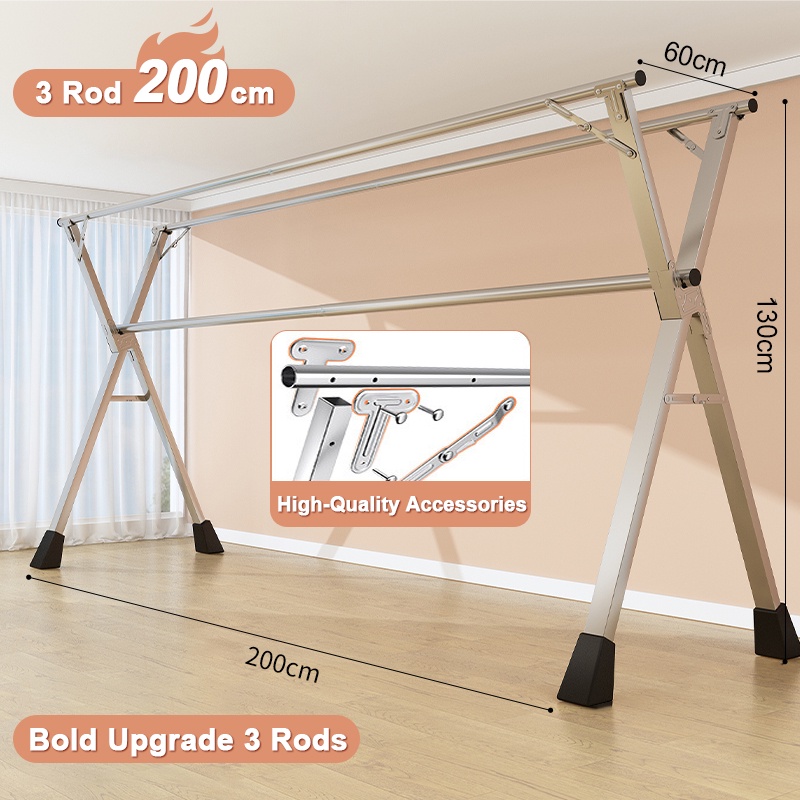 Yowxii Retractable Sampaya Stainless Foldable Wall Mounted Clothes Rack ...