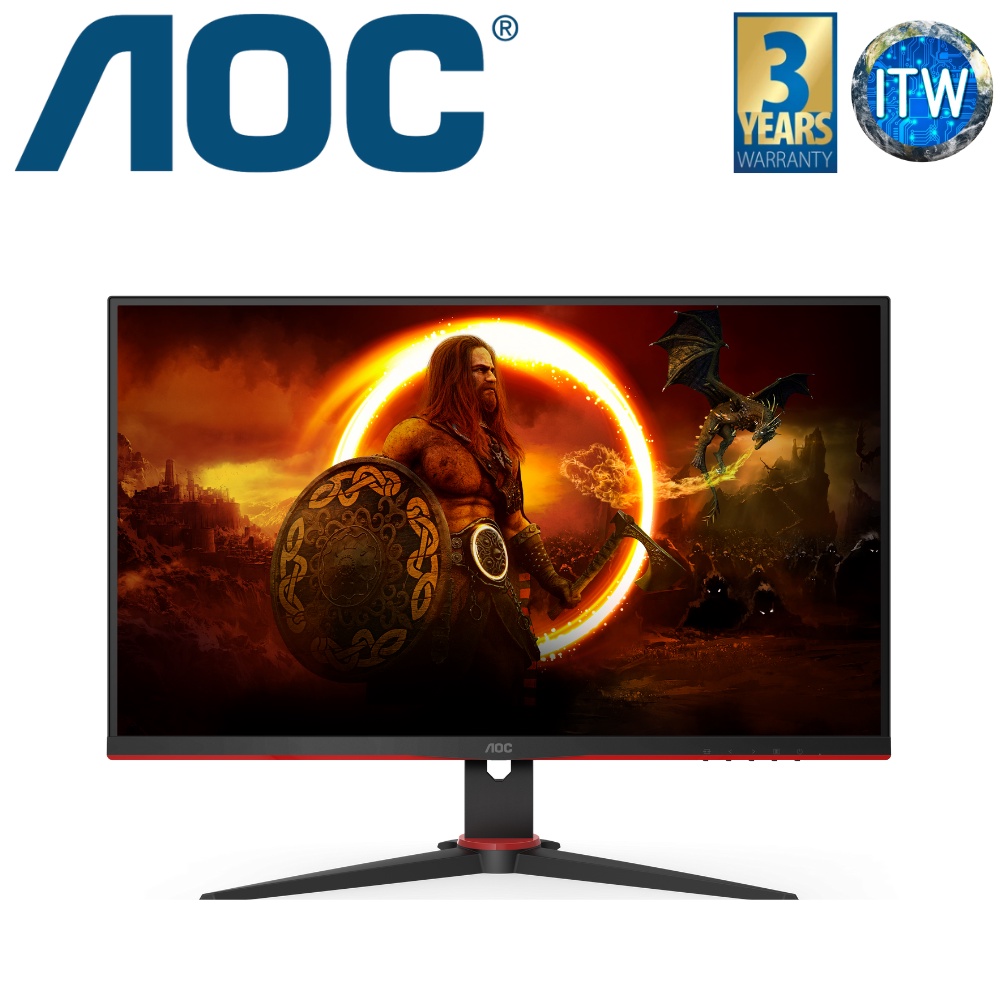 Itw | AOC Gaming Monitor 24" (1920x1080 FHD) / 165Hz / IPS / 1ms ...