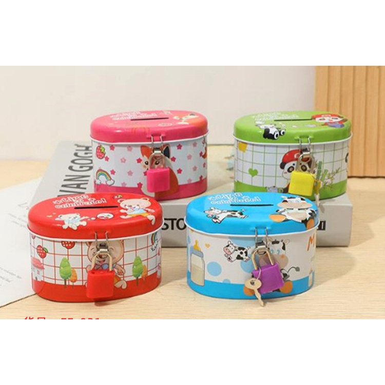 Mini Coin bank with Lock and Key Alkansya Cute Piggy Bank Money Box ...