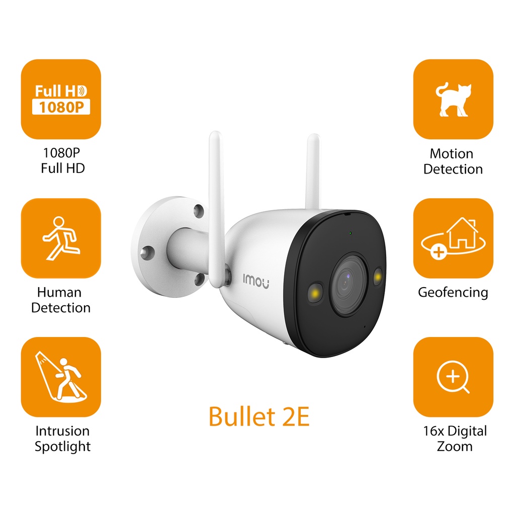 IMOU Bullet 2E 2MP IPC-F22FN-D CCTV 1080p Smart Monitoring WiFi Outdoor ...