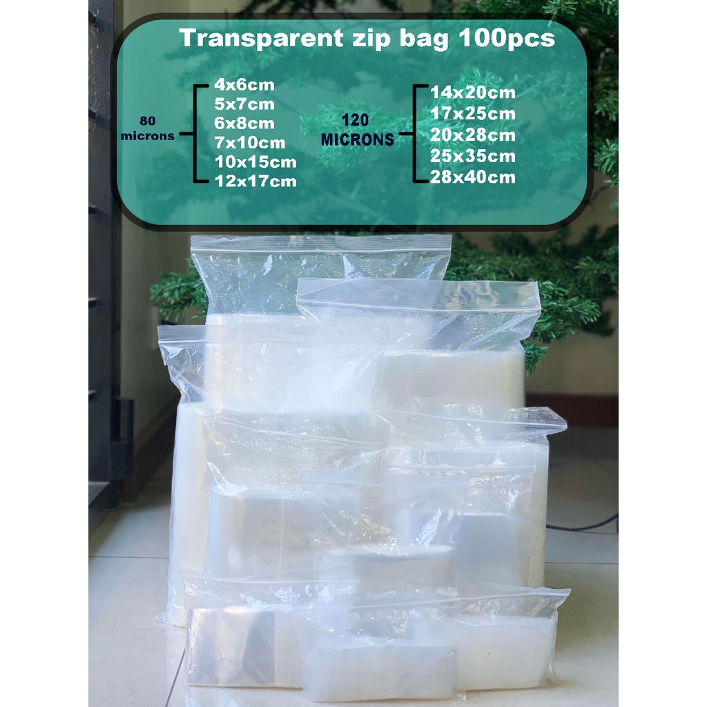 transparent plastic zip bag(120 microns)big sizes 100 pcs per pack ...