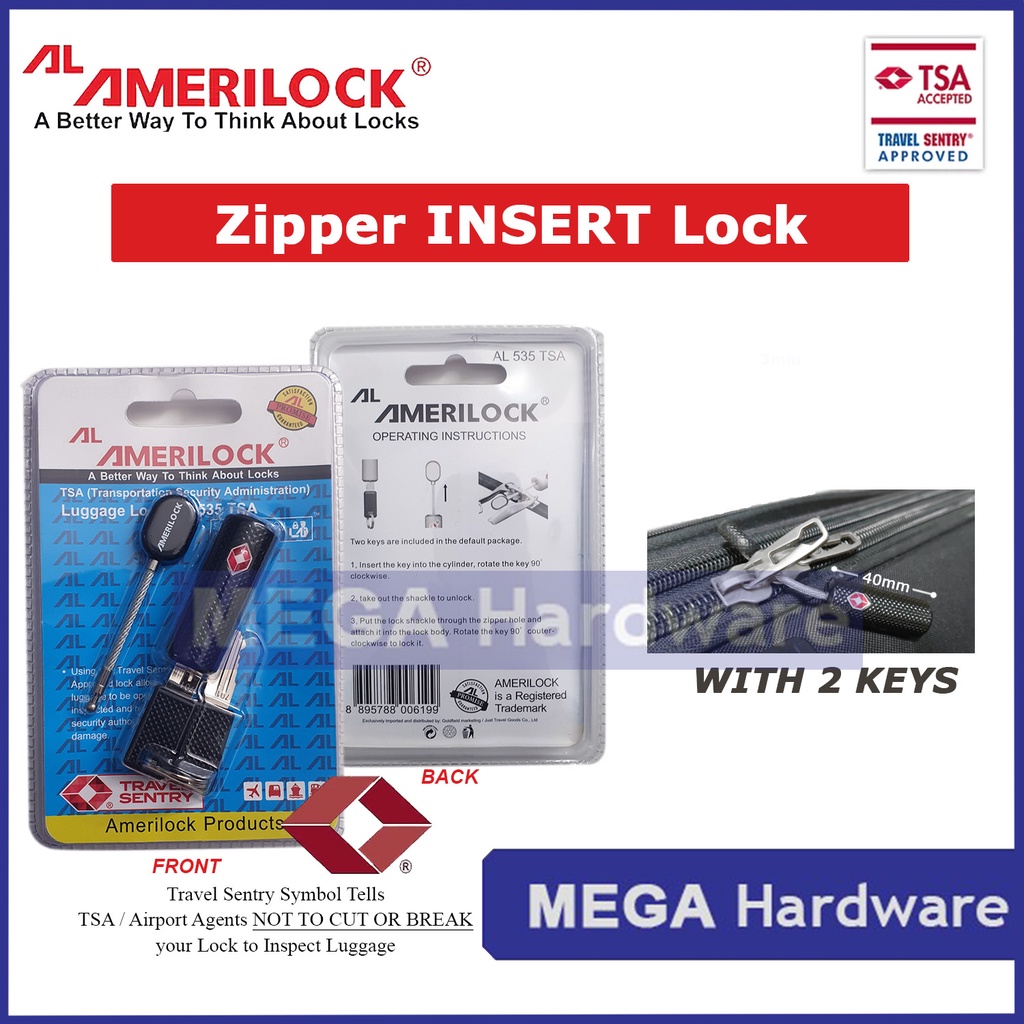 AMERILOCK Combination Padlock for Locker / Luggage Strap/ (TSA or ...