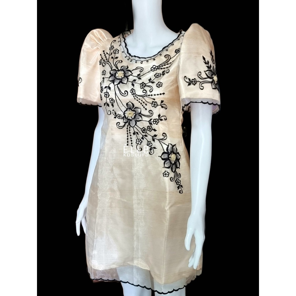 Morena Filipiniana Barong Dress Knee Length | Shopee Philippines