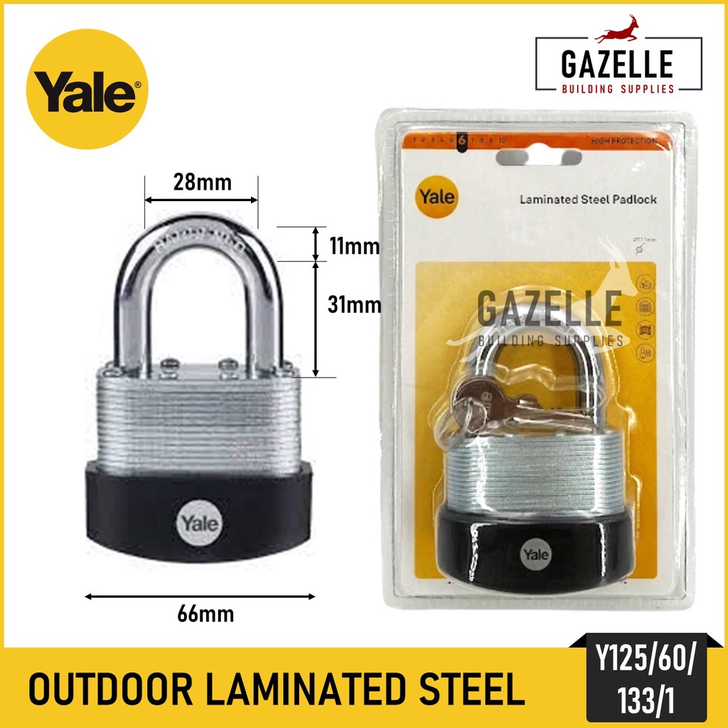 Yale Outdoor Laminated Steel Padlock - 30mm / 40mm / 50 / 60 (Keyed ...